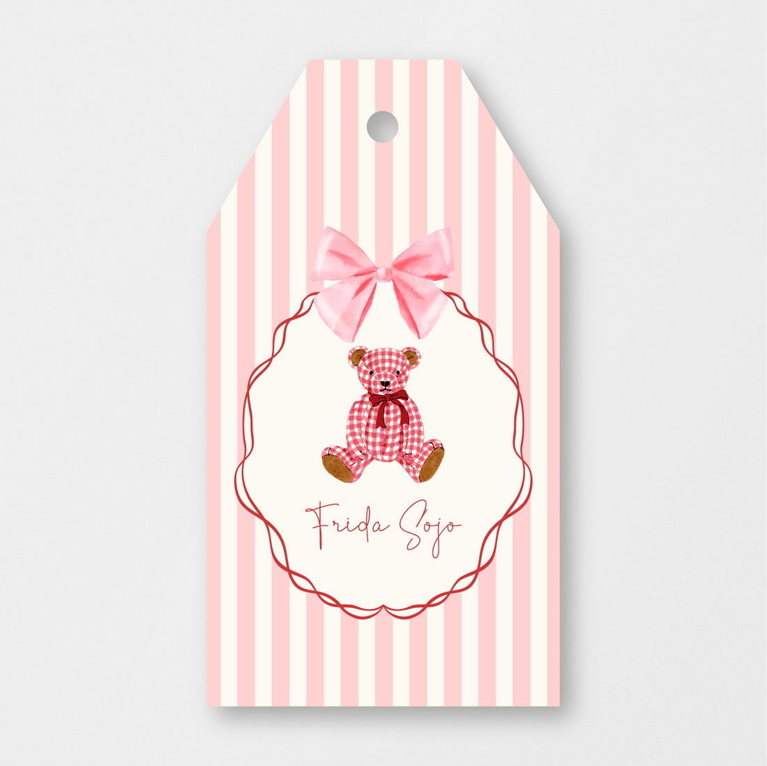 Bow Teddy Frame Tag – Micheline